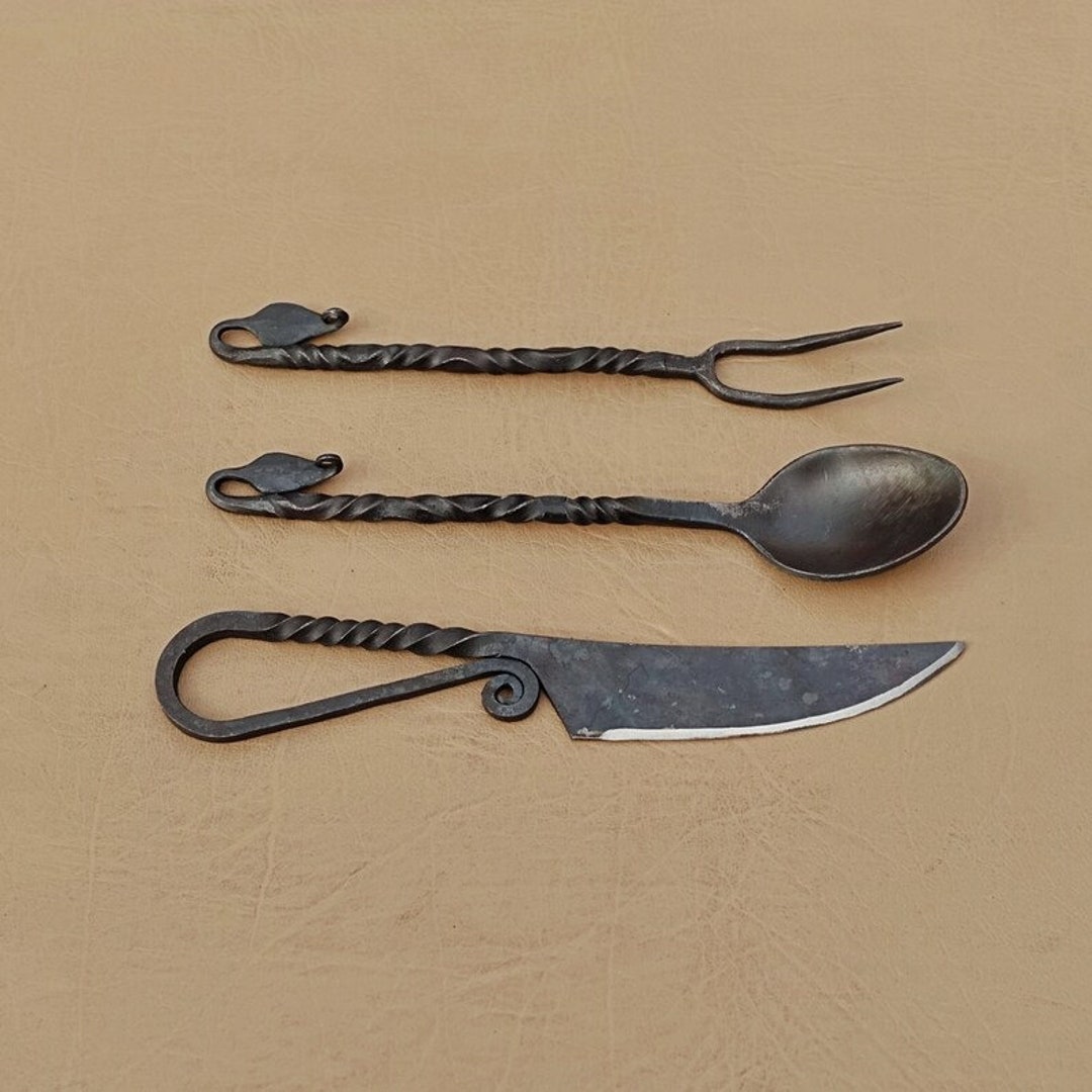 Beautiful Medieval Cutlery Set Hand Forged Antiques Forged Cutlery Set ...