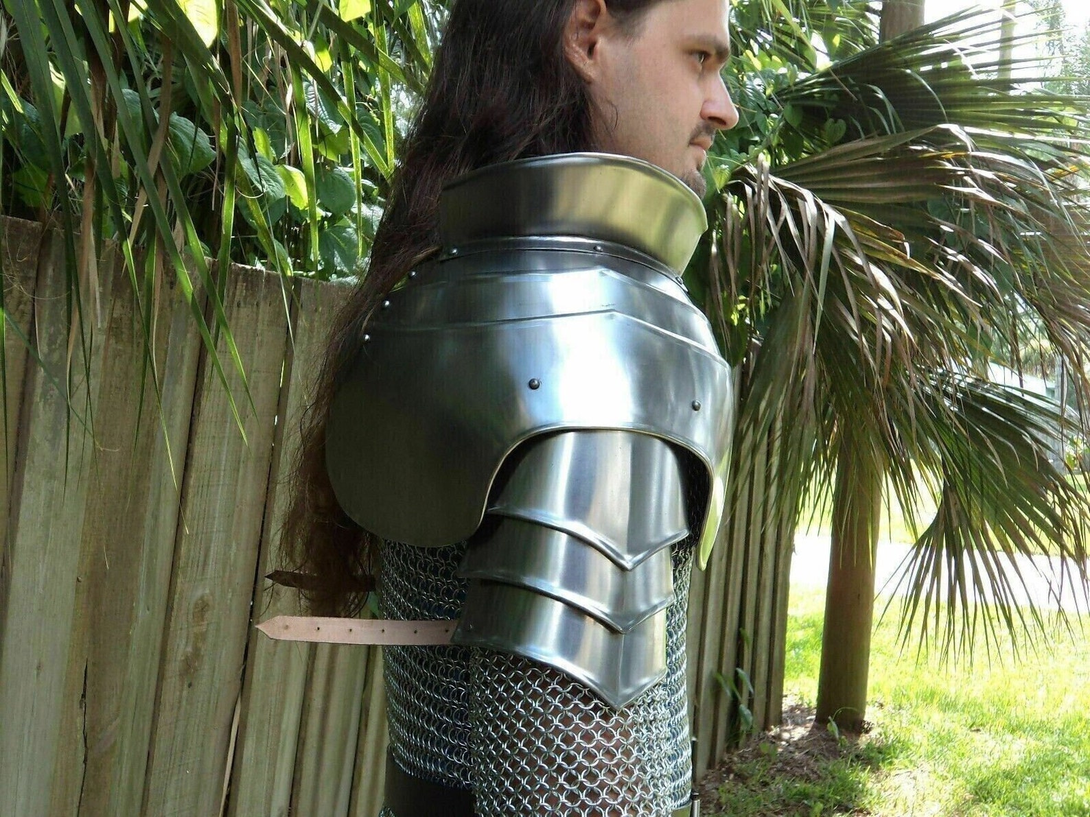 Medieval Gorget and Pauldron Armor Set Hand Made Shoulder Knight SCA ...