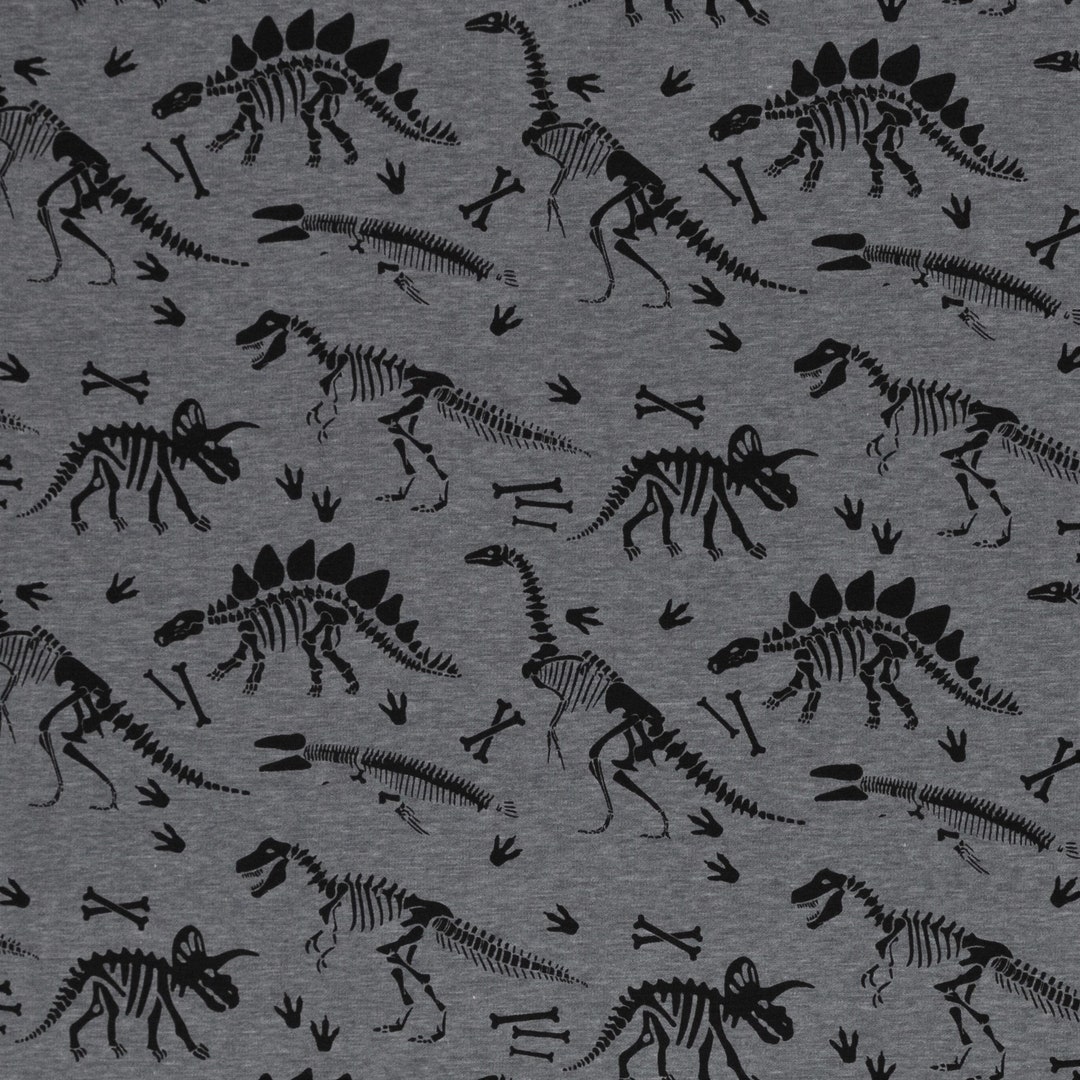 COZY SWEATSHIRT ALPINE FLEECE Eiger With Dinosaur Skeletons on Grey ...