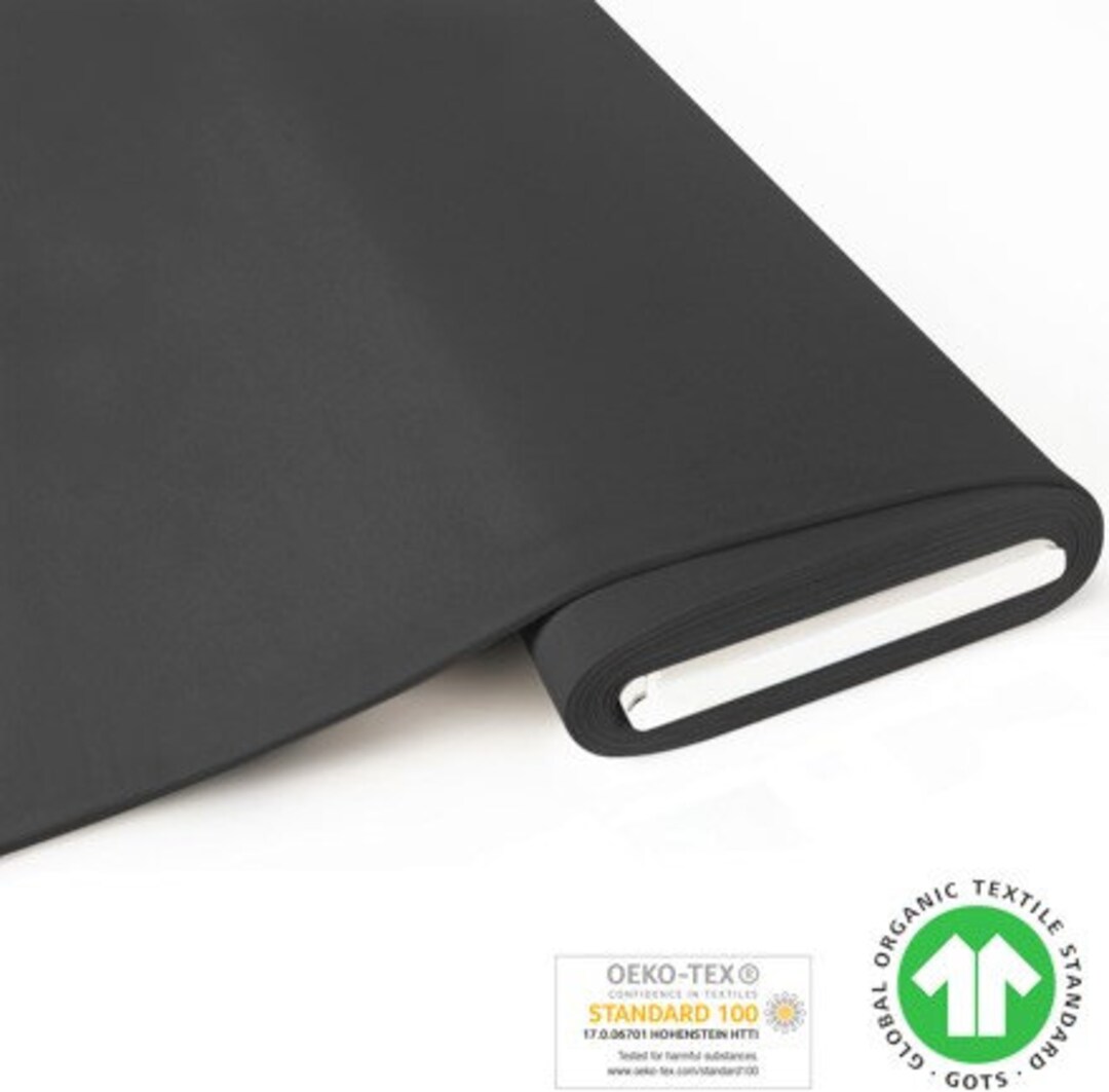 GOTS BIO Stretch Jersey Dark Gray From Fabrilogy - Etsy