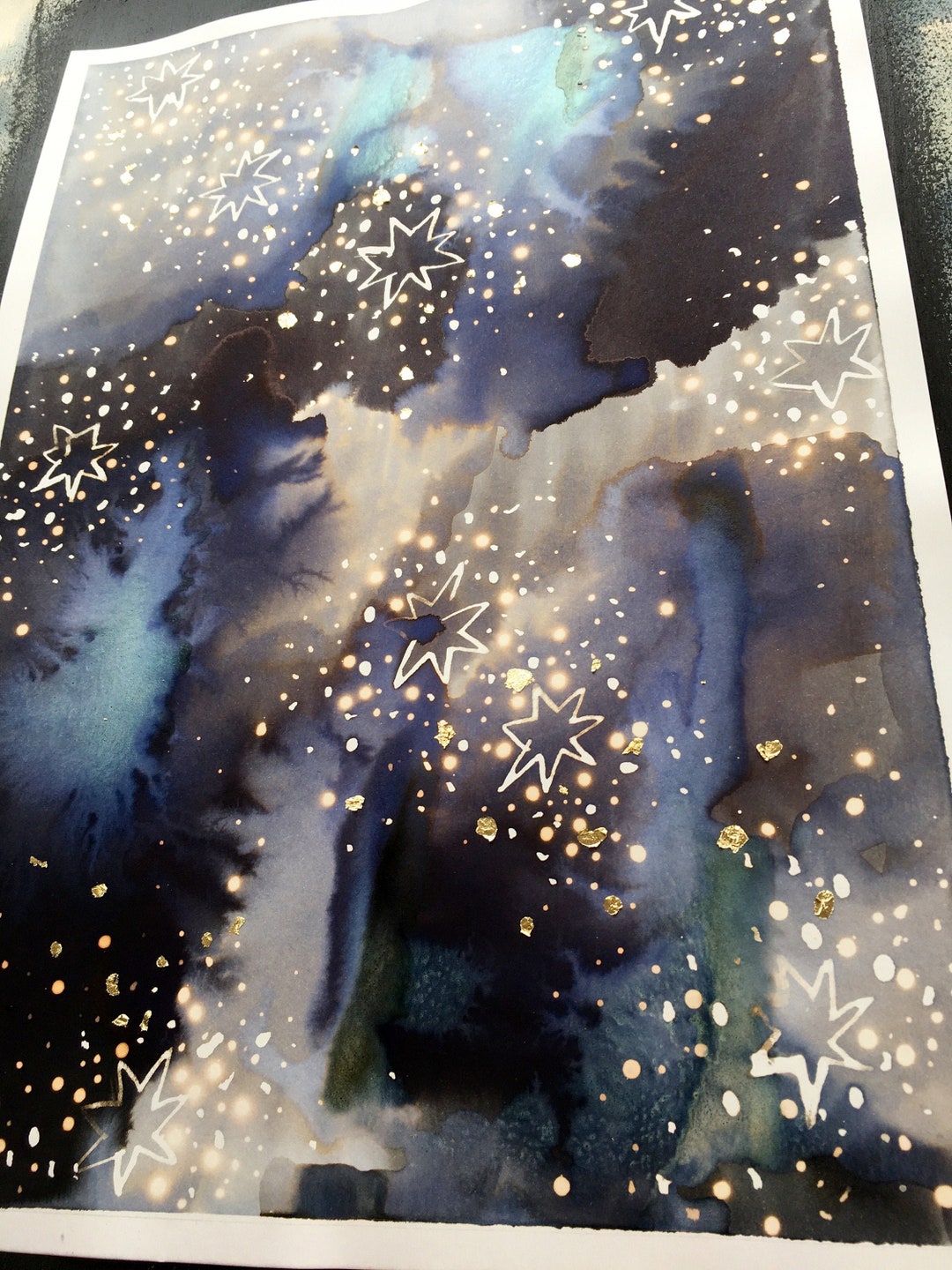 Stars Painting, Original Night Sky Painting, Abstract Wall Art ...