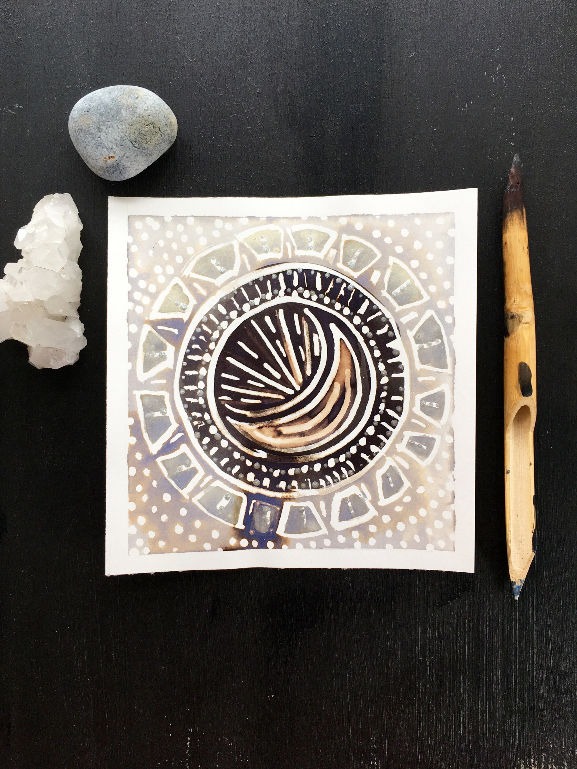 Sun & Moon Art Small Original Painting Moon Art Celestial - Etsy