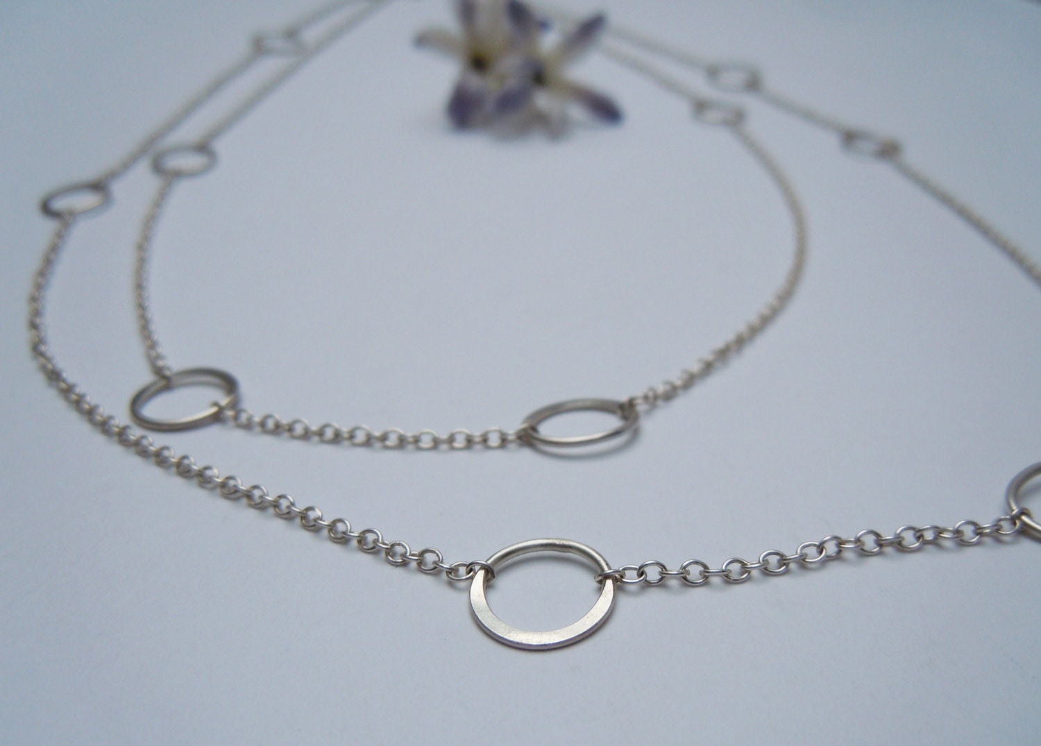 Long Eyelet Chain 925 Silver Oval Round 90 Cm - Etsy