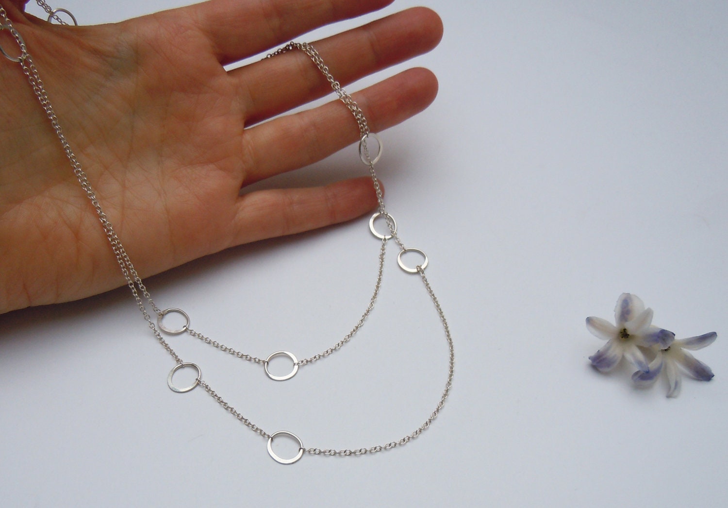 Long Eyelet Chain 925 Silver Oval Round 90 Cm - Etsy