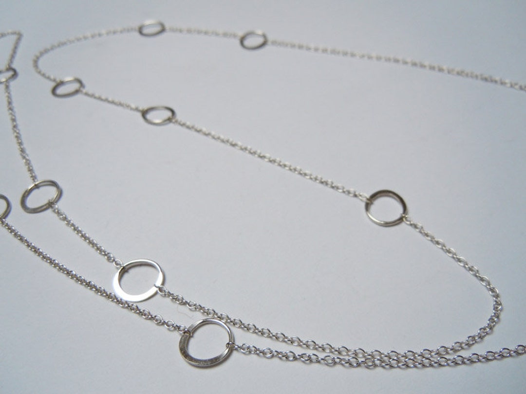 Long Eyelet Chain 925 Silver Oval Round 90 Cm - Etsy