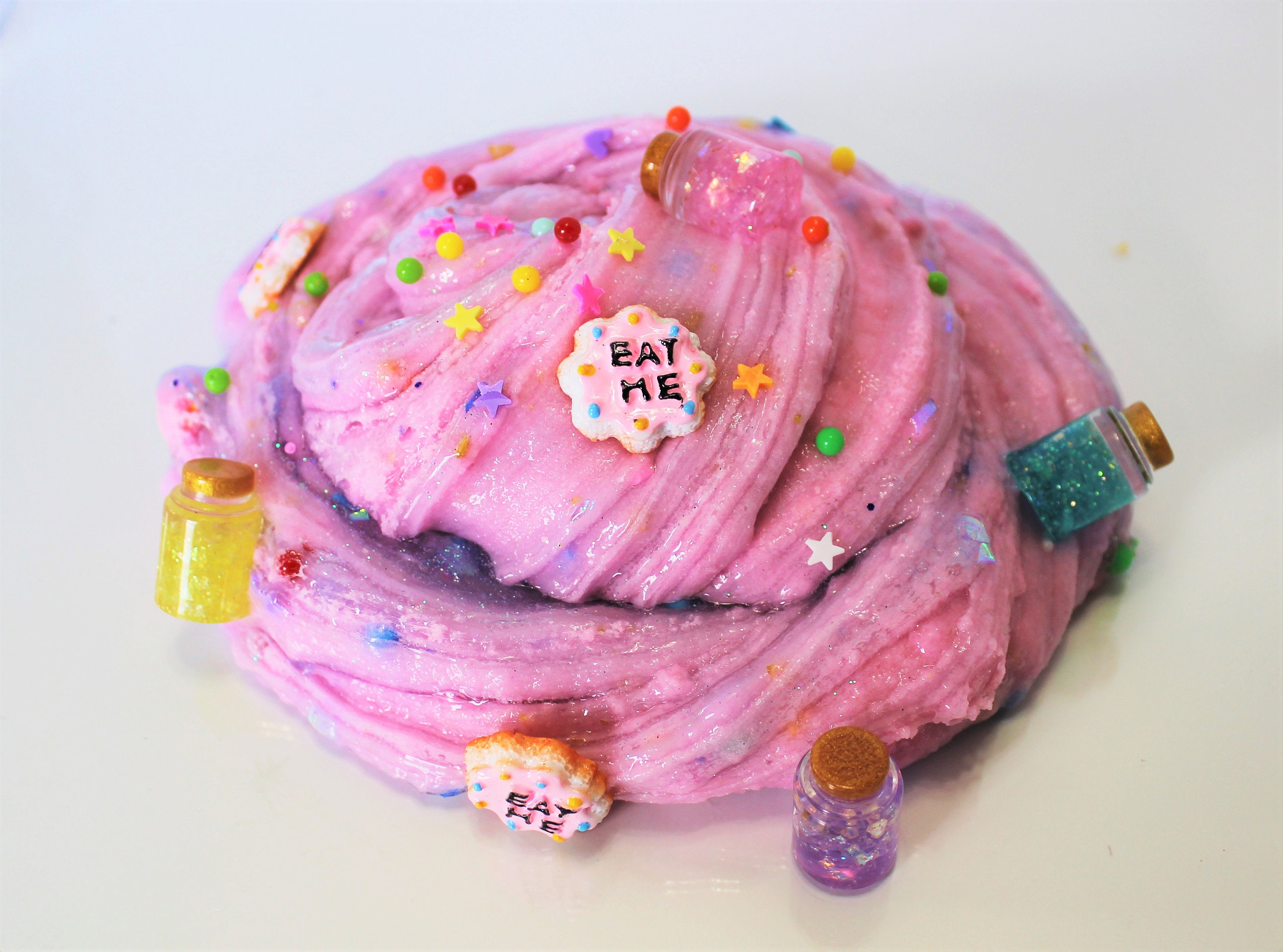 Eat Me/Drink Me Alice Themed Slime Clear Blue Glittery Slime | Etsy