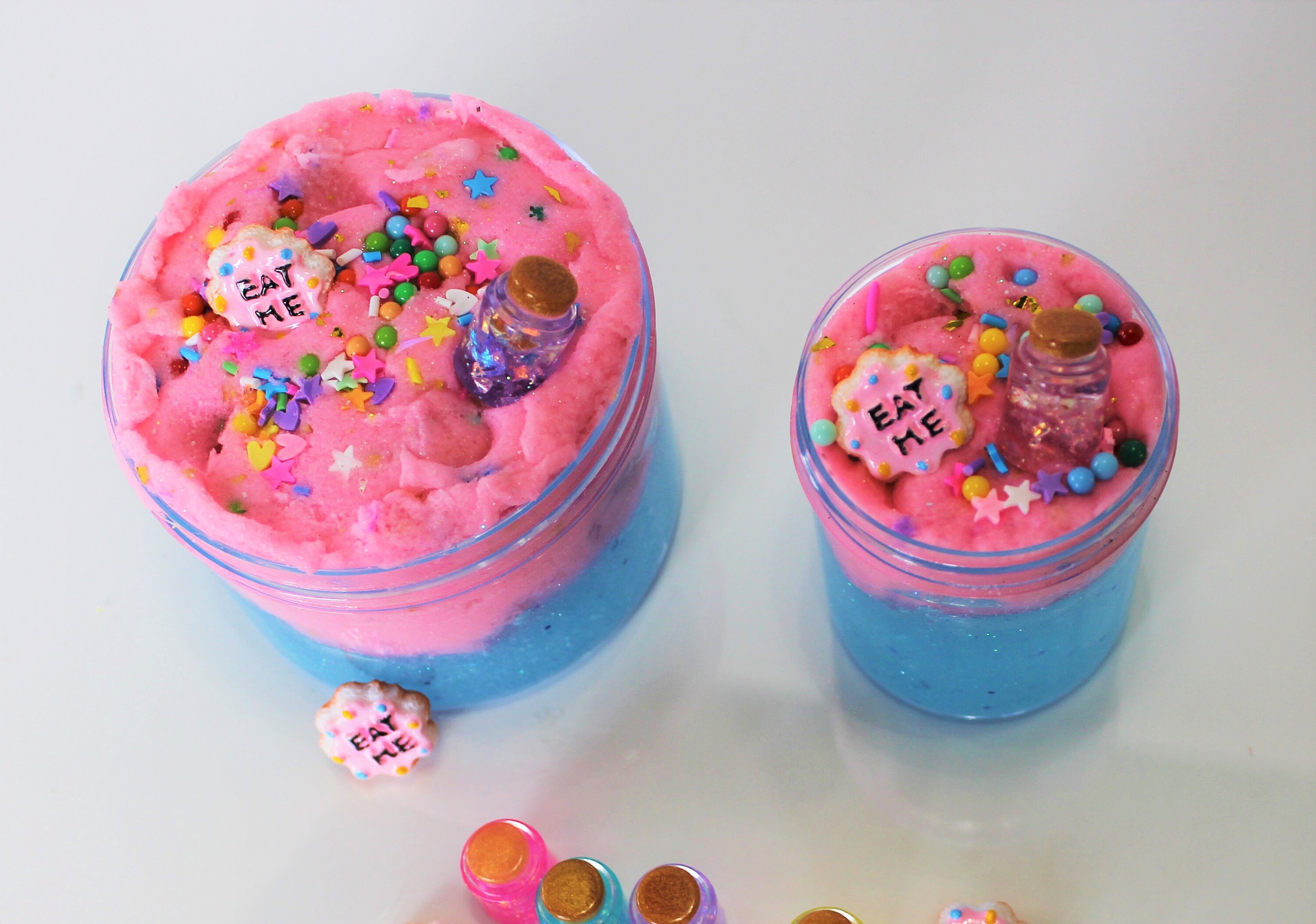 Eat Me/drink Me Alice Themed Slime Clear Blue Glittery Slime | Etsy