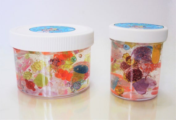 Sweet and Tangy Candy Scented Thick Clear Slime with Rainbow Colored ...