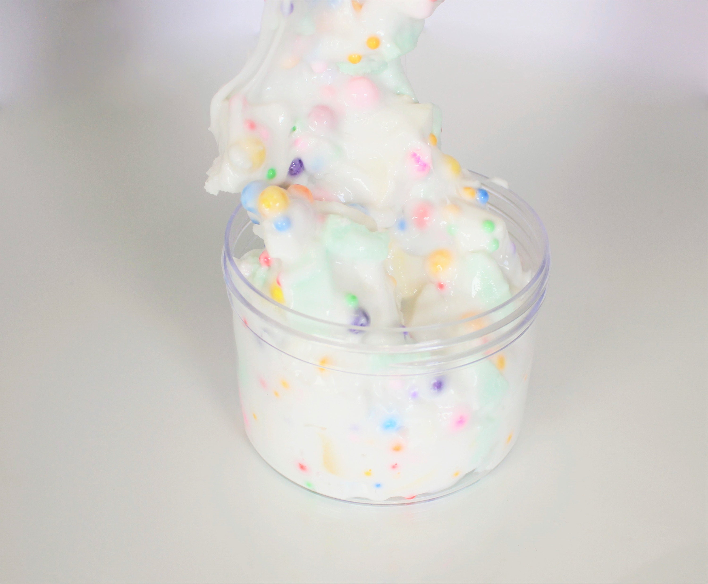 Melted Jawbreaker Thick Glossy and Colorful White Slime | Etsy