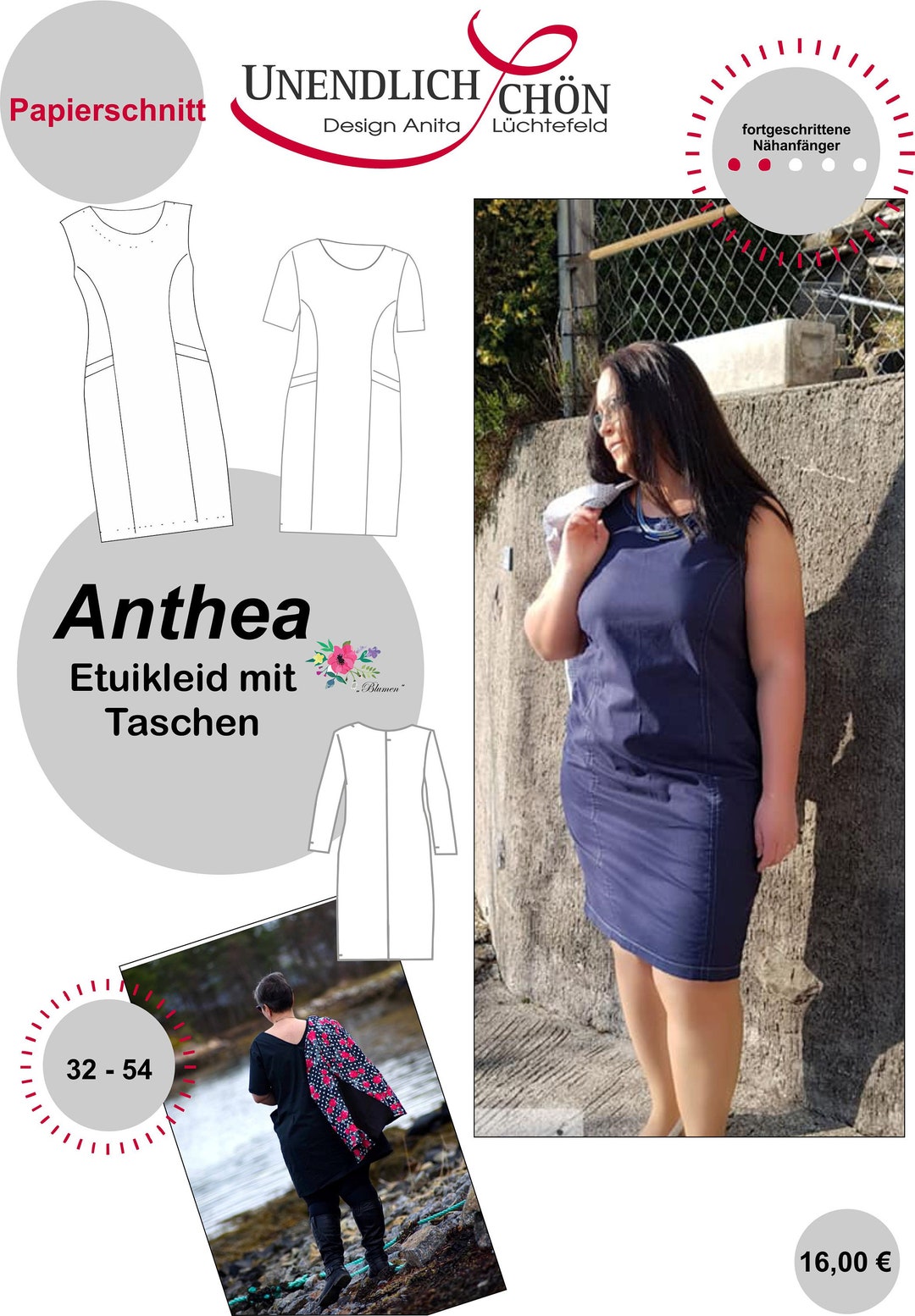 Sewing Pattern Sheath Dress Anthea Top for Women With Viennese Seams ...