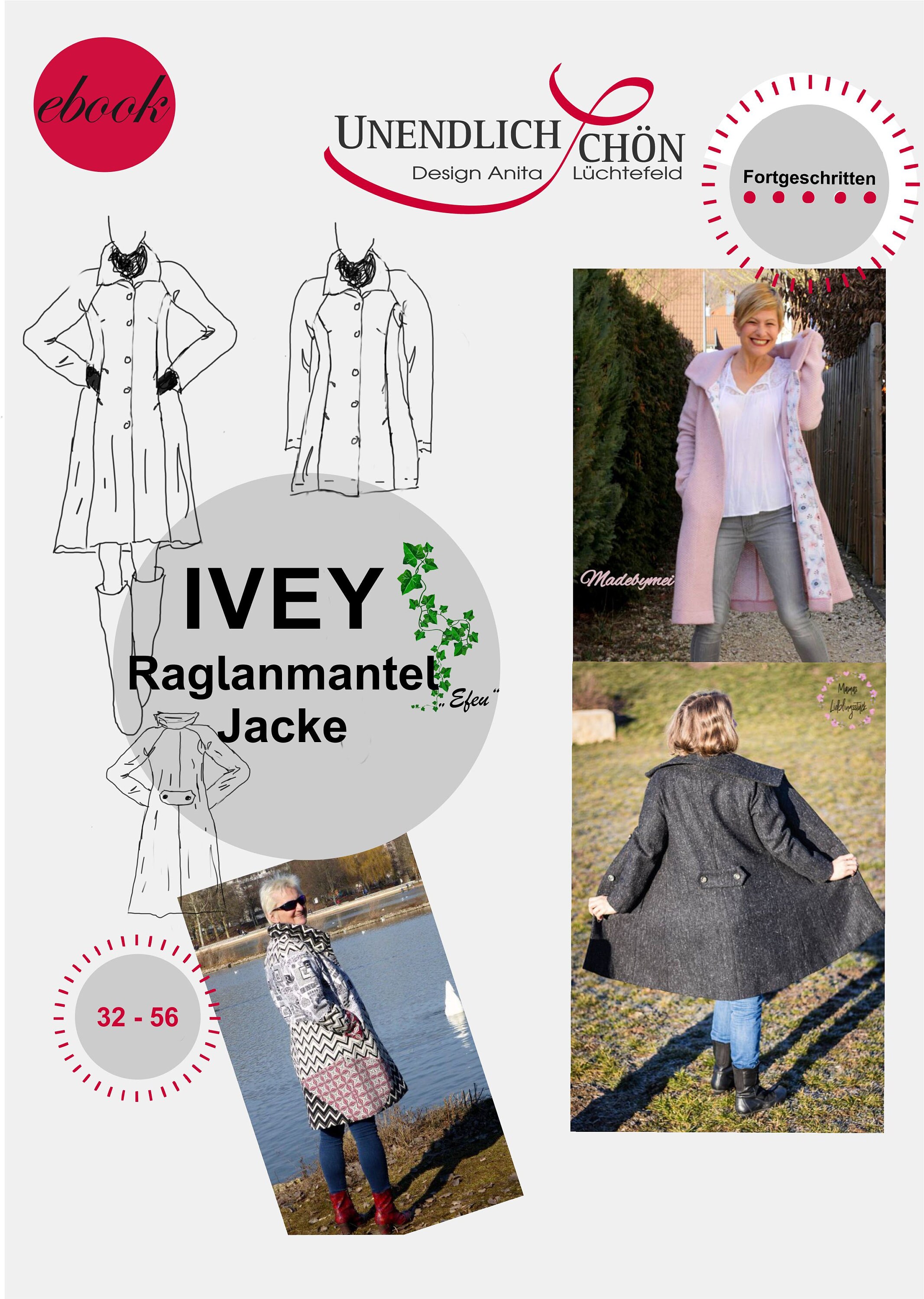 Coat Jacket Cutting Pattern IVEY E-book for Raglan Coat - Etsy