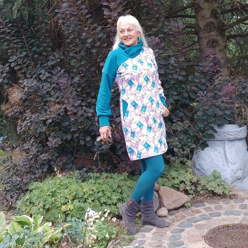 Alea Slim Winter Dress With Asymmetrical Collar/hood, Available in PDF ...
