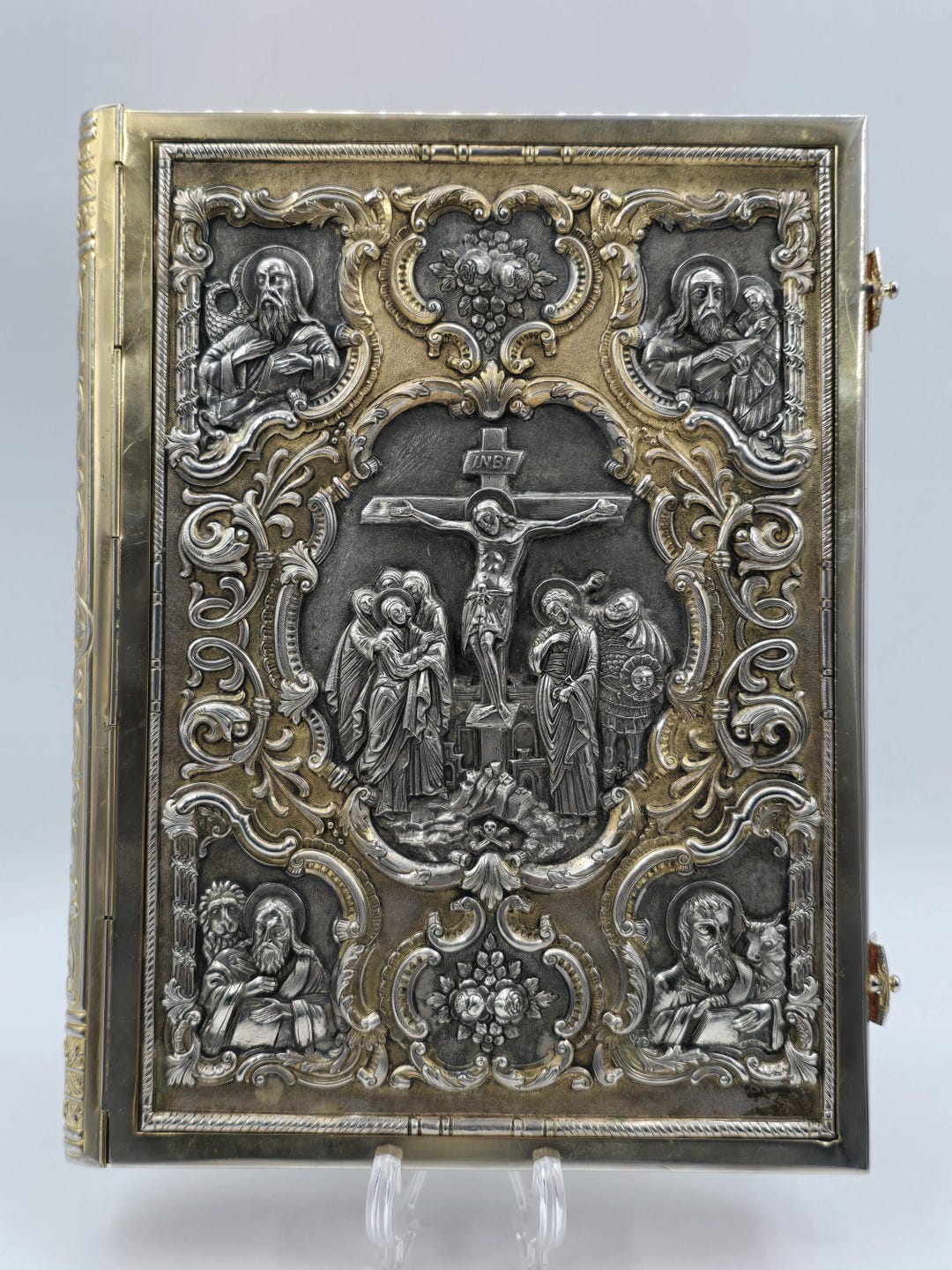 Holy Gospel, Large Size in Sterling Silver Gold Plated - Etsy