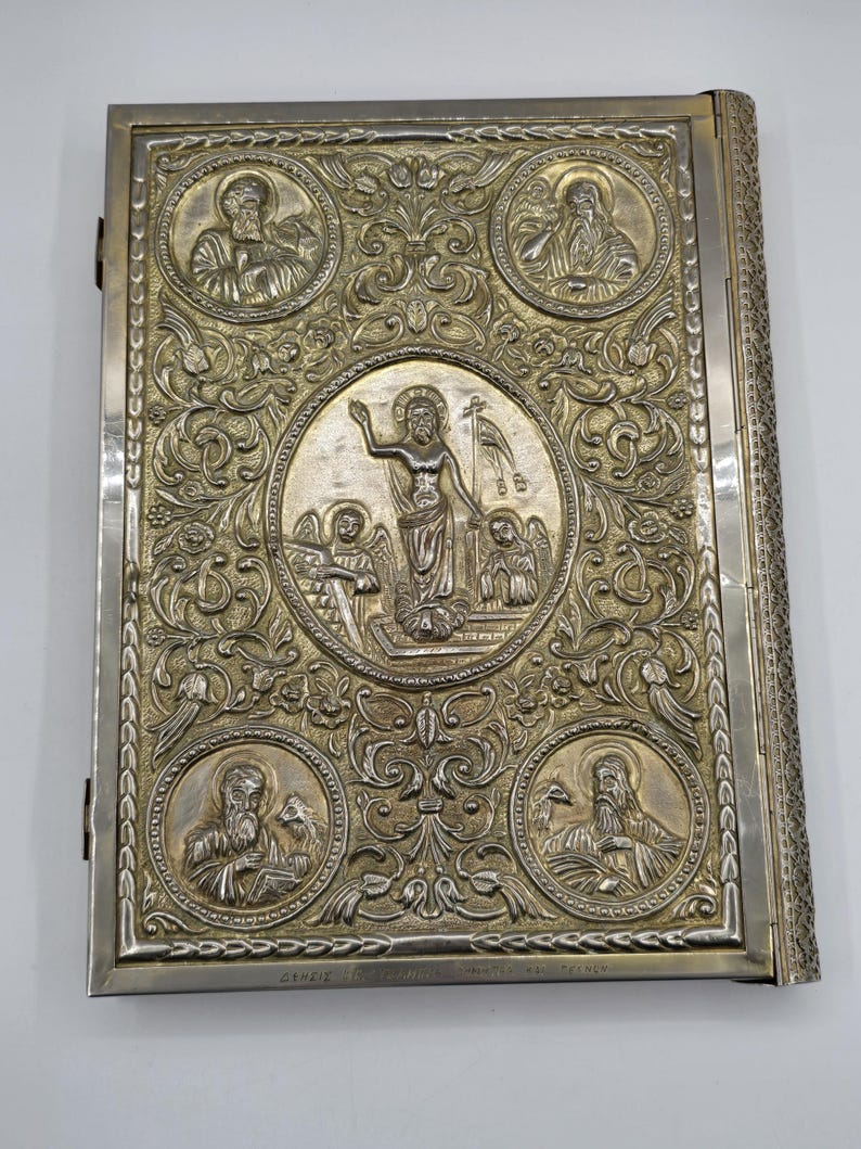 Holy Gospel, Large Format in Sterling Silver Gilt - Etsy
