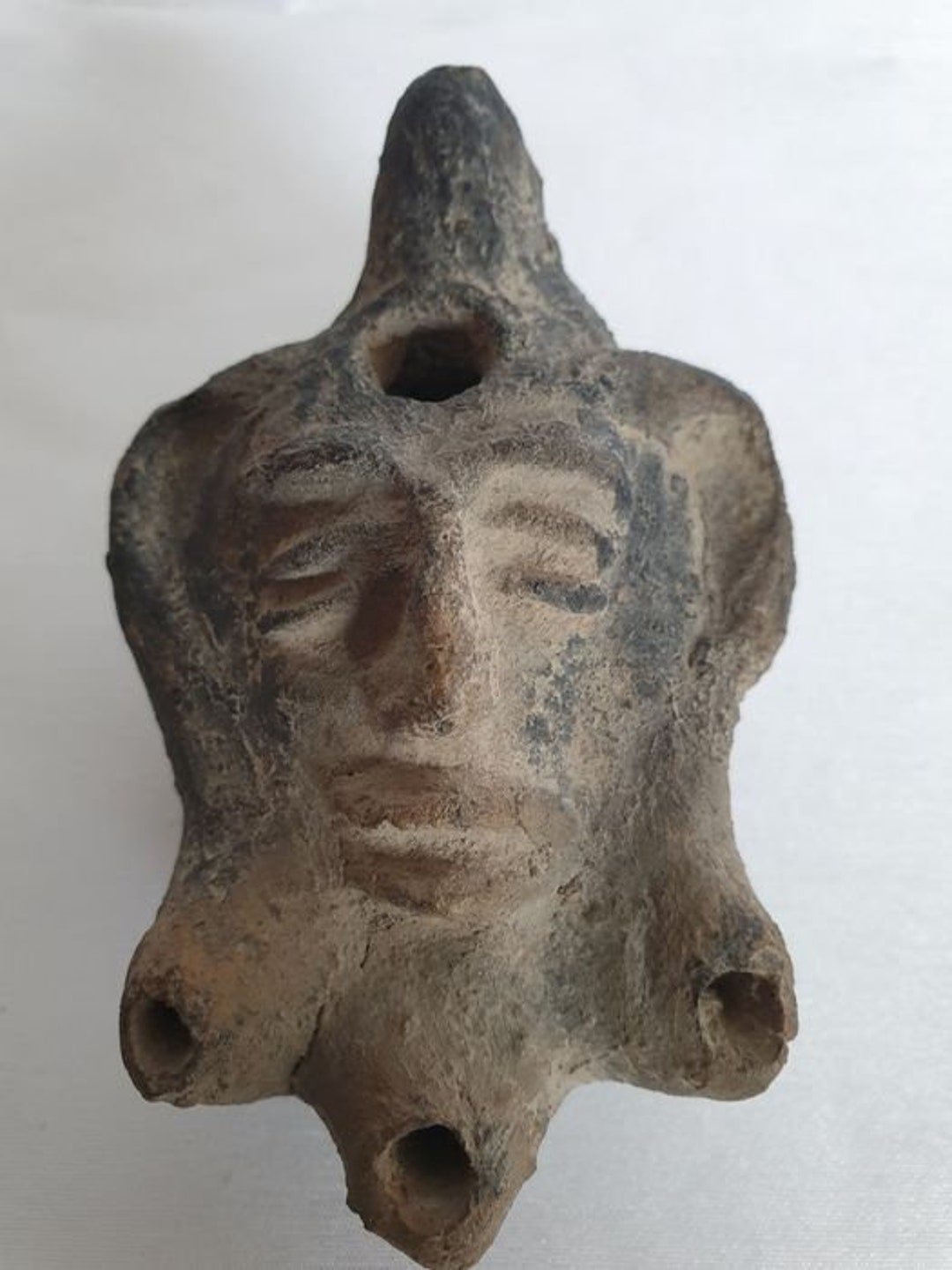 Oil Lamp With Face in Relief - Etsy
