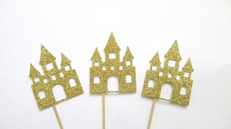 Castle Cupcake Toppers. Princess Party Decorations, Cinderella Cupcake ...