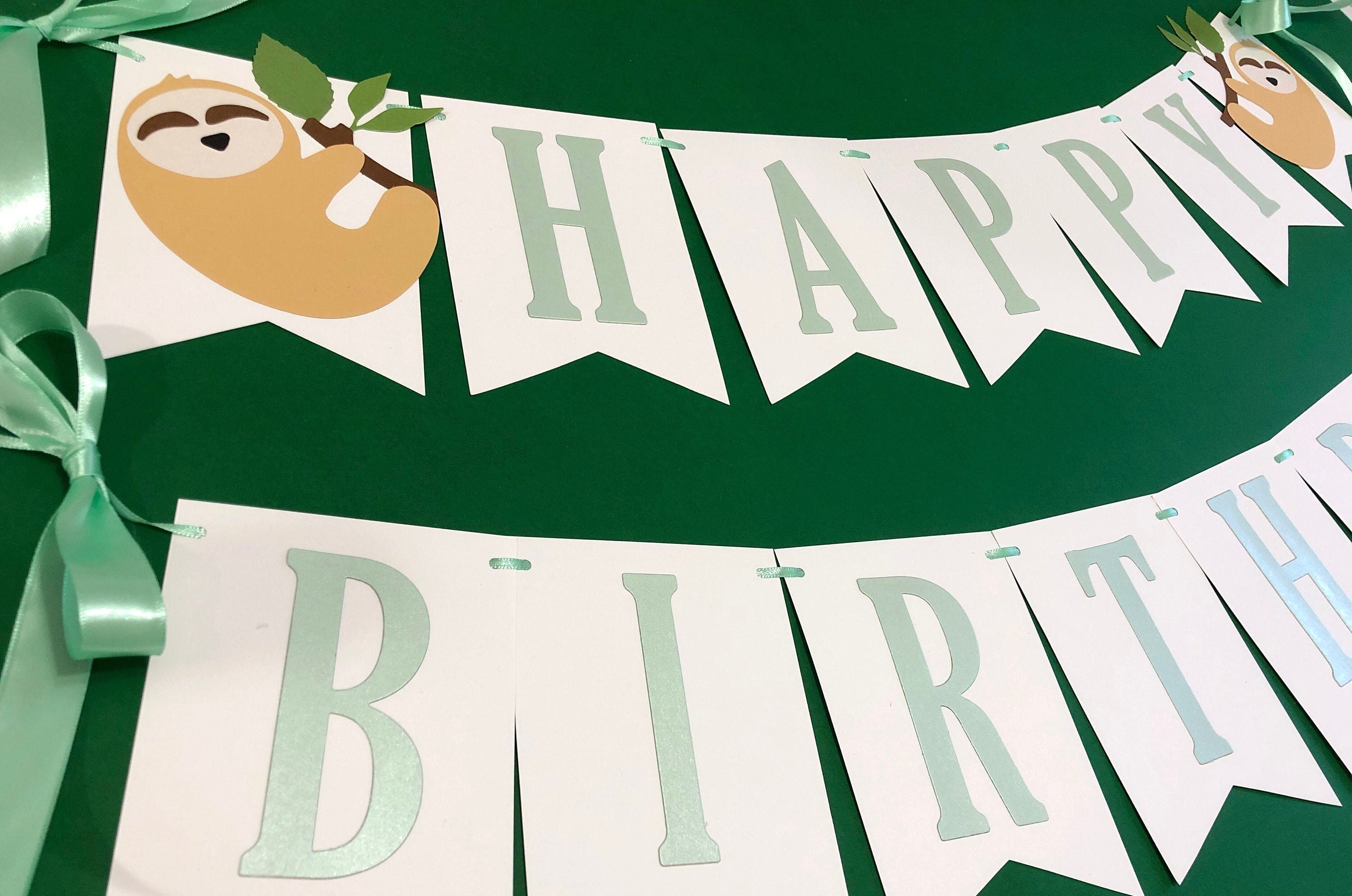 Sloth Happy Birthday Banner. Sloth Welcome Baby Sloth Birthday | Etsy