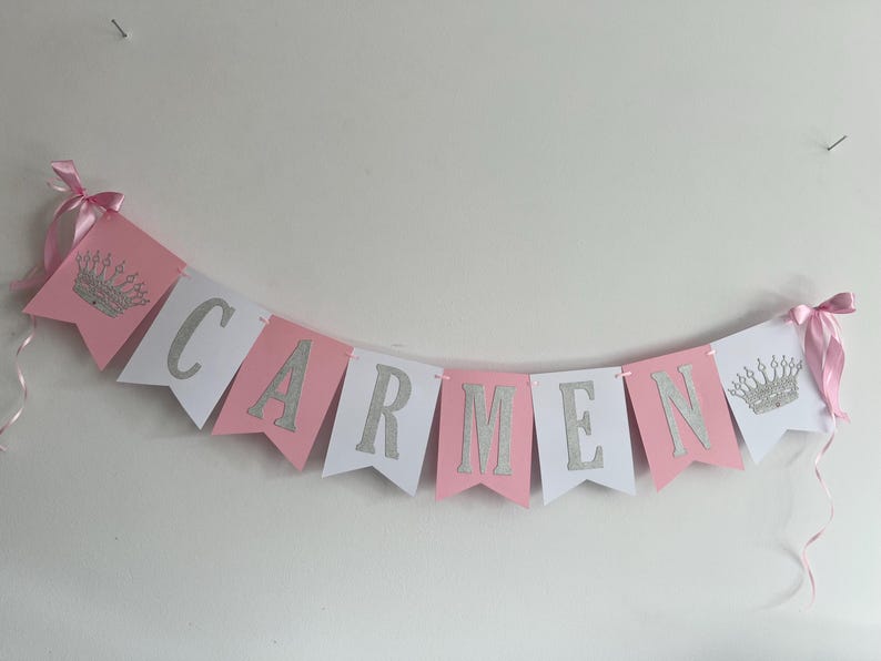 Princess NAME Banner - Princess CROWN Banner. Personalized Name Banner ...