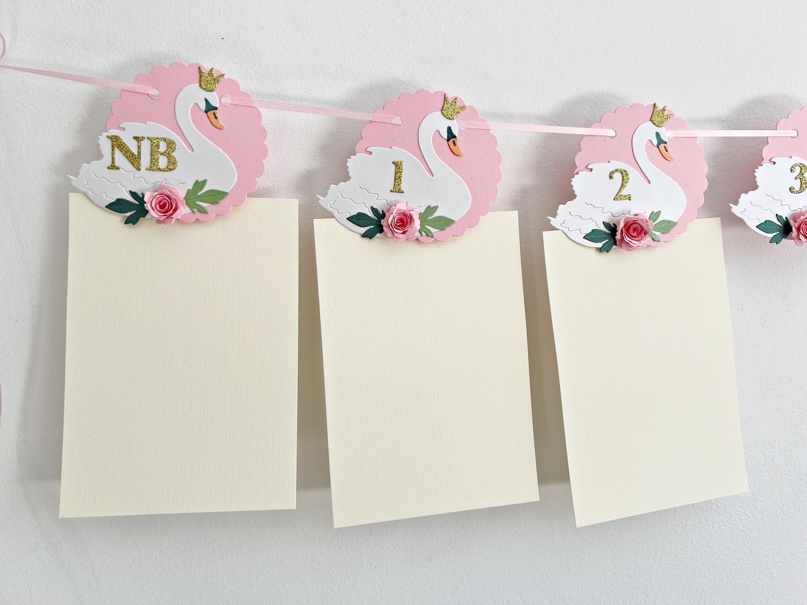 SWAN FIRST BIRTHDAY. Swan 12 Month Photo Banner. Swan Decorations Swan ...