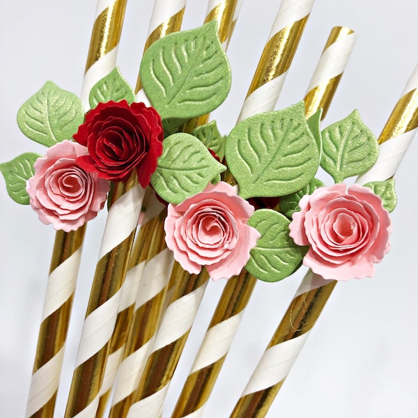 Floral Paper Straws - Etsy