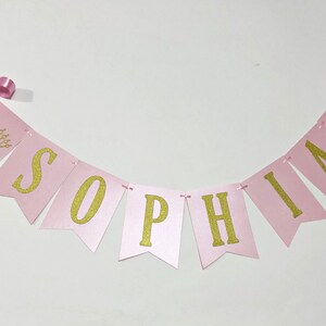 Princess NAME Banner Princess CROWN Banner. Personalized - Etsy