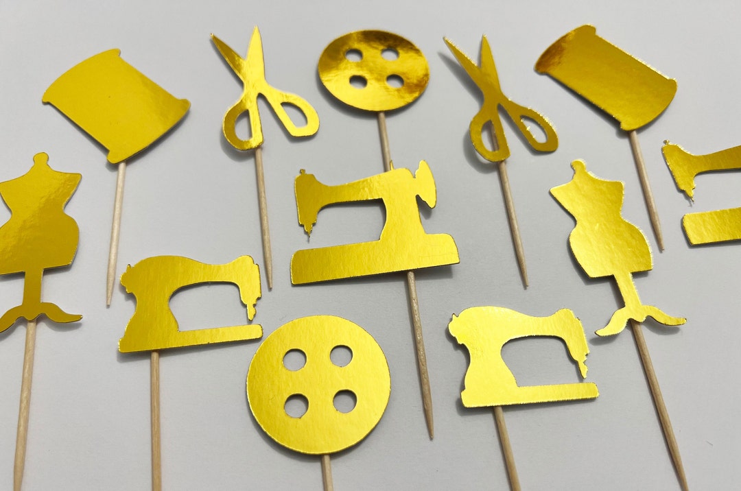 Sewing Cupcake Toppers - Sewing Party Decorations. Cute as a Button ...