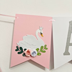Swan Name Banner - Custom Name Banner. Swan Princess Baby Nursery Decor ...