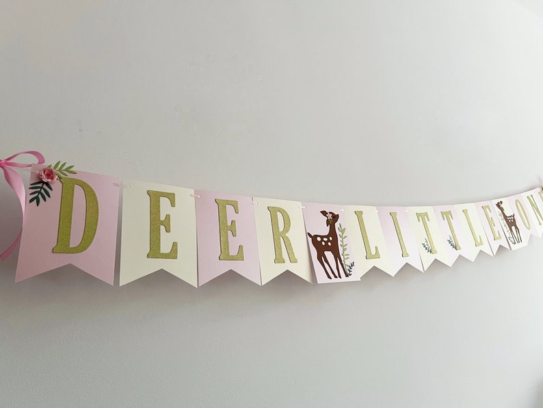 Little Deer Happy Birthday Banner - Little Miss Onederful. Pink ...