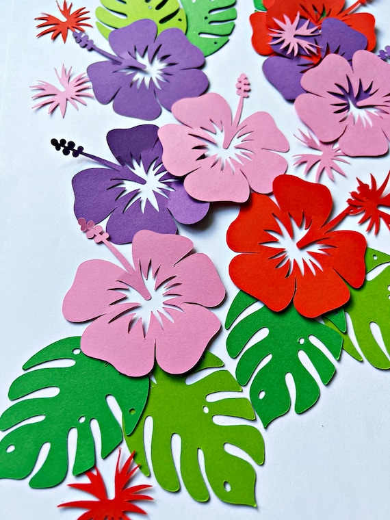 Hawaiian Flowers Cut Out