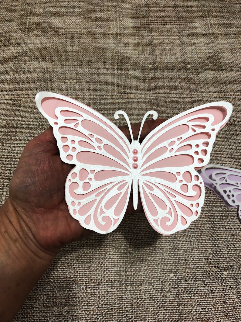 Lavender & White Large Paper Butterfly - Single Extra Large 3D ...
