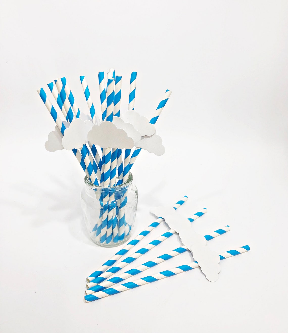 Cloud Paper Straws. up up and Away Baby Shower. Party Straws. Paper ...
