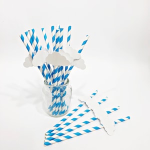 Cloud Paper Straws. up up and Away Baby Shower. Party Straws. Paper ...