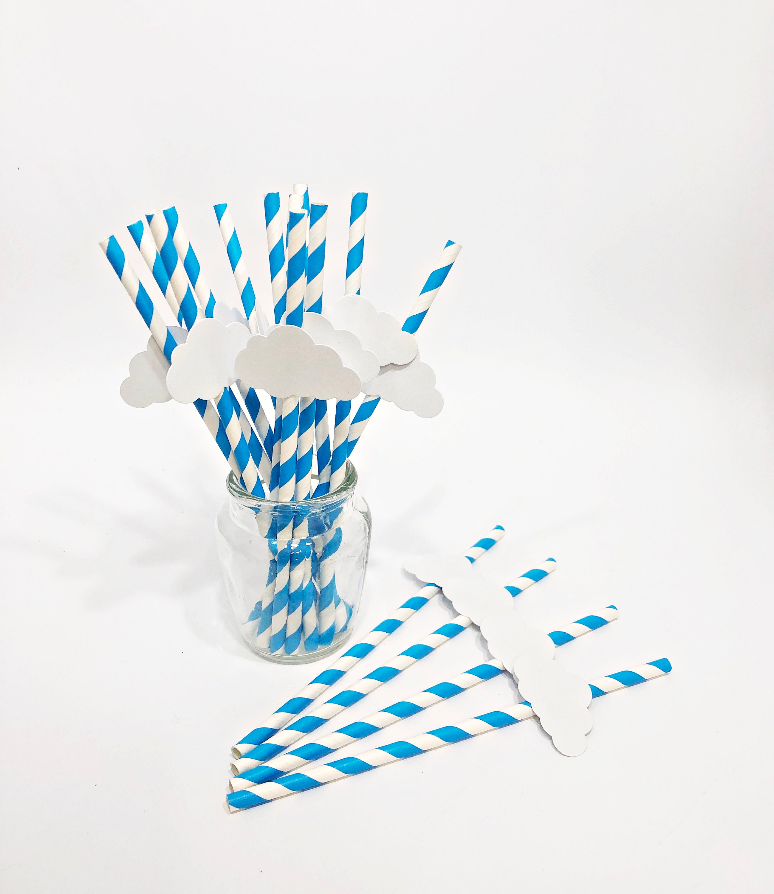 Cloud Paper Straws. up up and Away Baby Shower. Party Straws. Paper ...