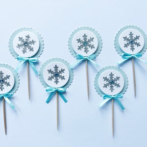 Winter Wonderland Cupcake Toppers Snowflake Cupcake Toppers. Winter ...