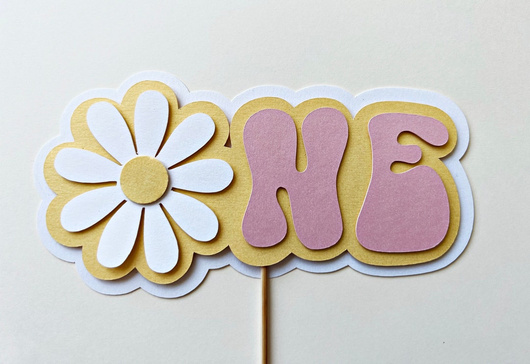 ONE Groovy Retro 1st Birthday Cake Topper Daisy Cake Topper, Groovy One ...