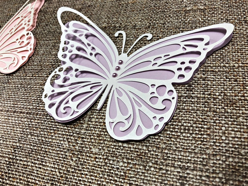 Lavender & White Large Paper Butterfly - Single Extra Large 3D ...