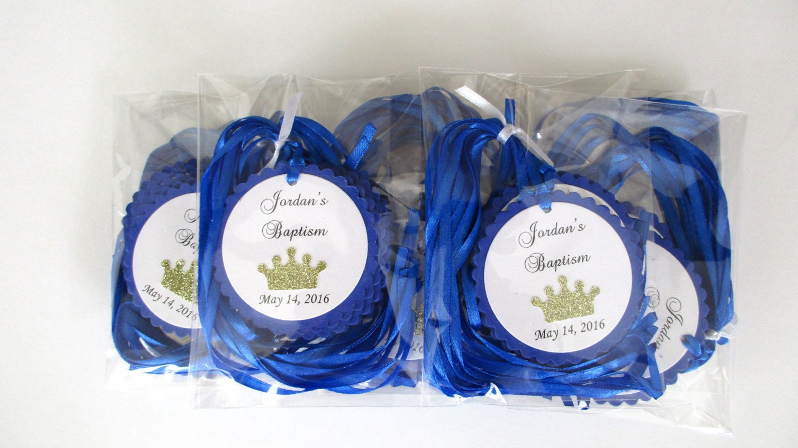 Royal Blue Favor Tags. 10 CROWN Thank You Tags. Baptism Favor - Etsy