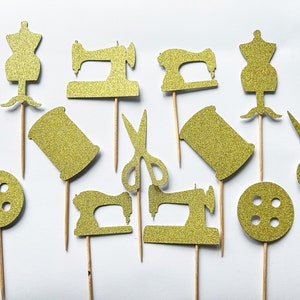 Sewing Cupcake Toppers - Sewing Party Decorations. Cute as a Button ...