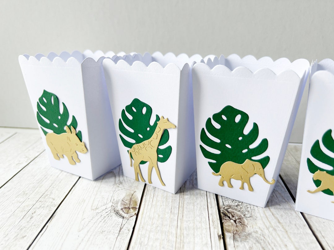Safari MINI Popcorn Boxes. Jungle Party Popcorn Boxes. Safari Theme Boy ...