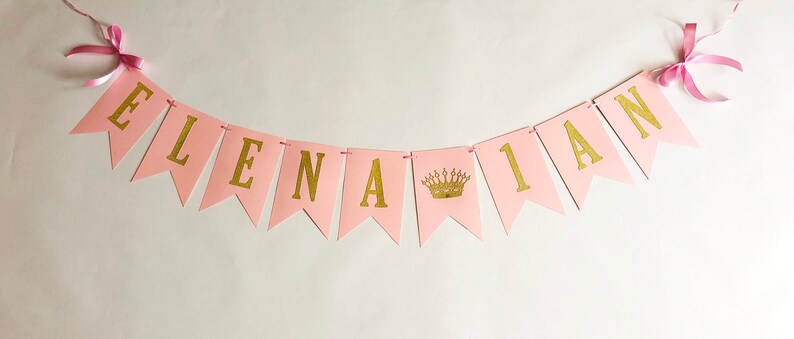 Princess NAME Banner - Princess CROWN Banner. Personalized Name Banner ...
