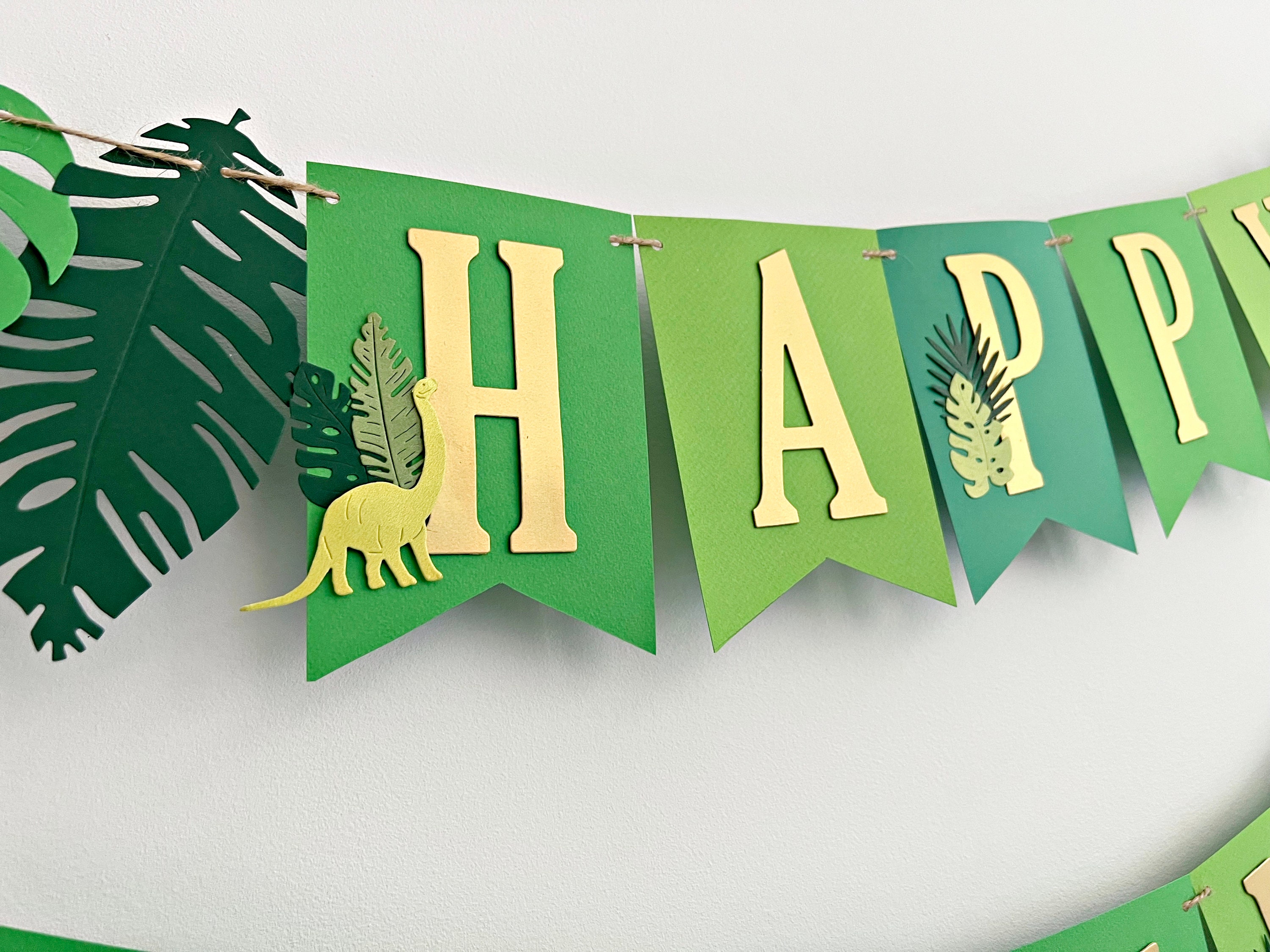 Dinosaur Happy Birthday Banner - Dinosaur Baby Shower - Dinosaur Party ...