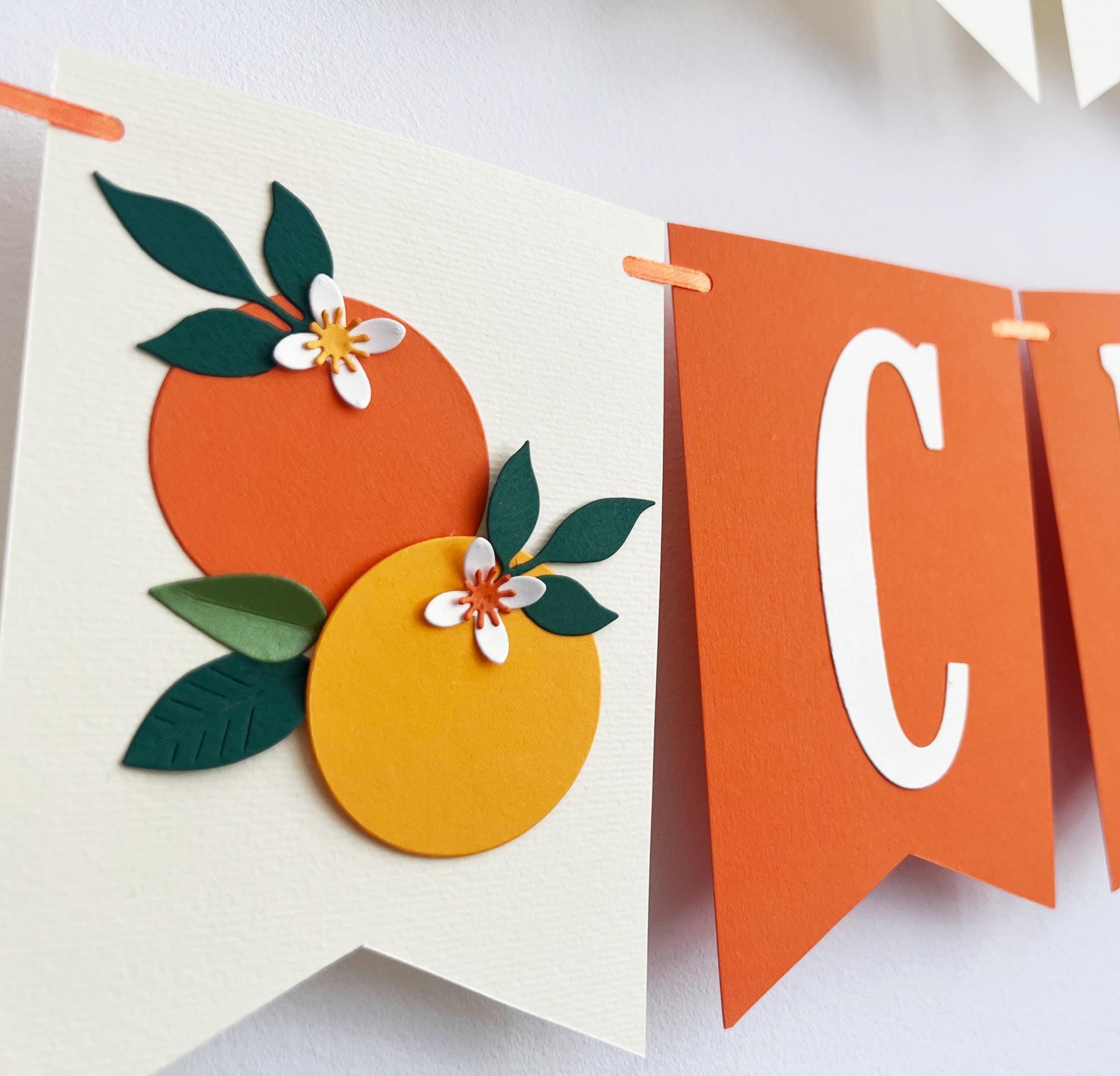 Little Cutie First Birthday Decorations - Orange Birthday Banner ...