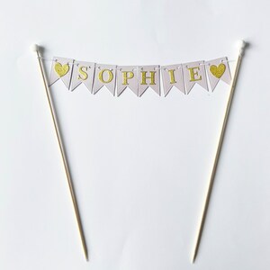 CUSTOM Pennant Flag Cake Topper -cake Bunting Name Cake Topper Neutral ...