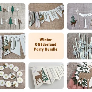 Winter Onederland WOODLAND Party Bundle - Snowflake Party Bundle Forest ...