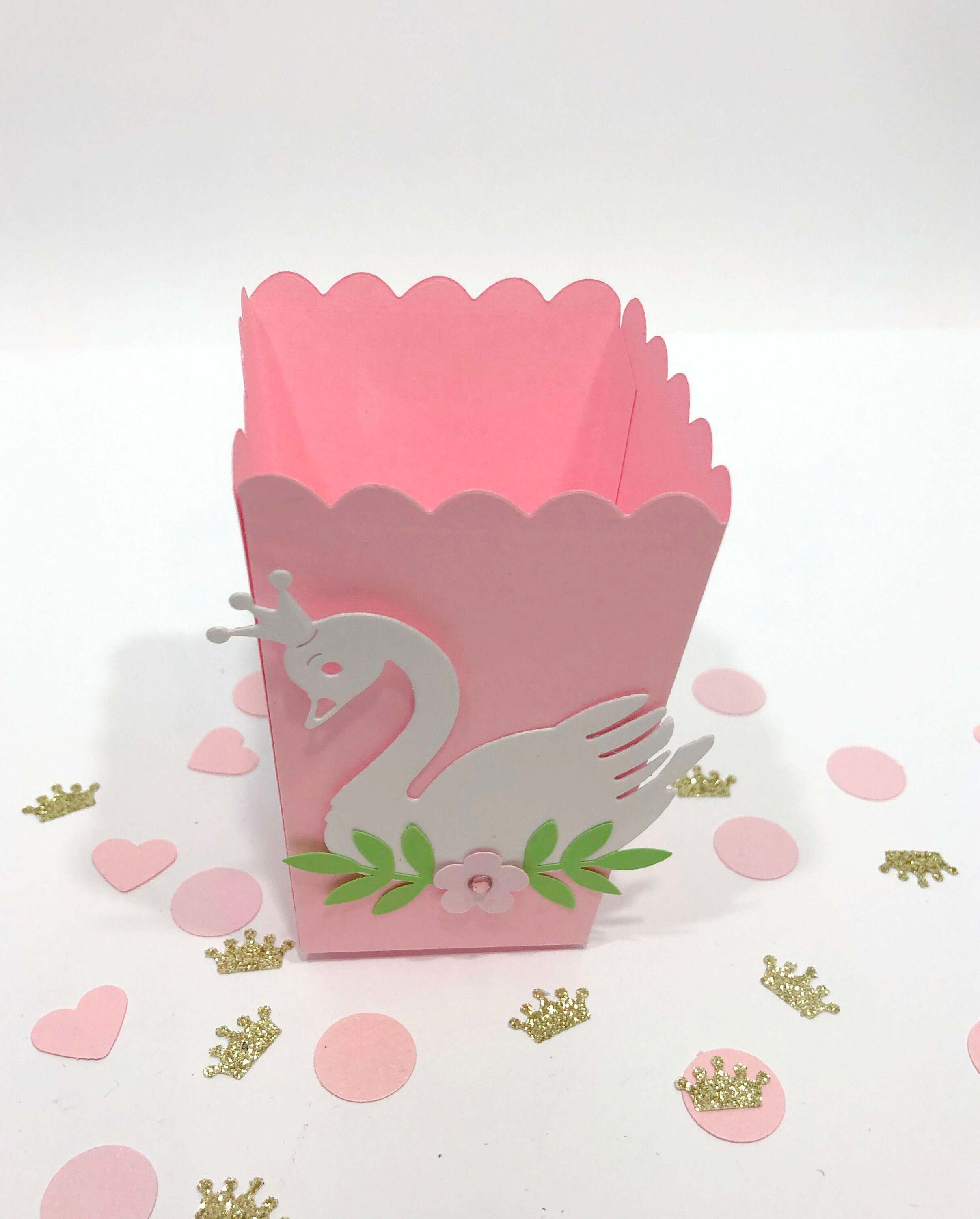 MINI Swan Popcorn Boxes. Swan Lake Birthday Decorations Swan - Etsy