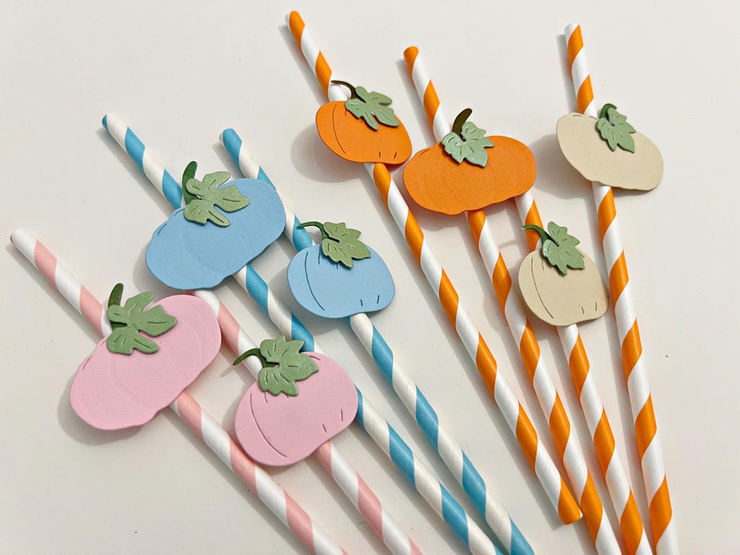 Pumpkin Party Decorations -pumpkin Paper Straws Little Pumpkin First ...