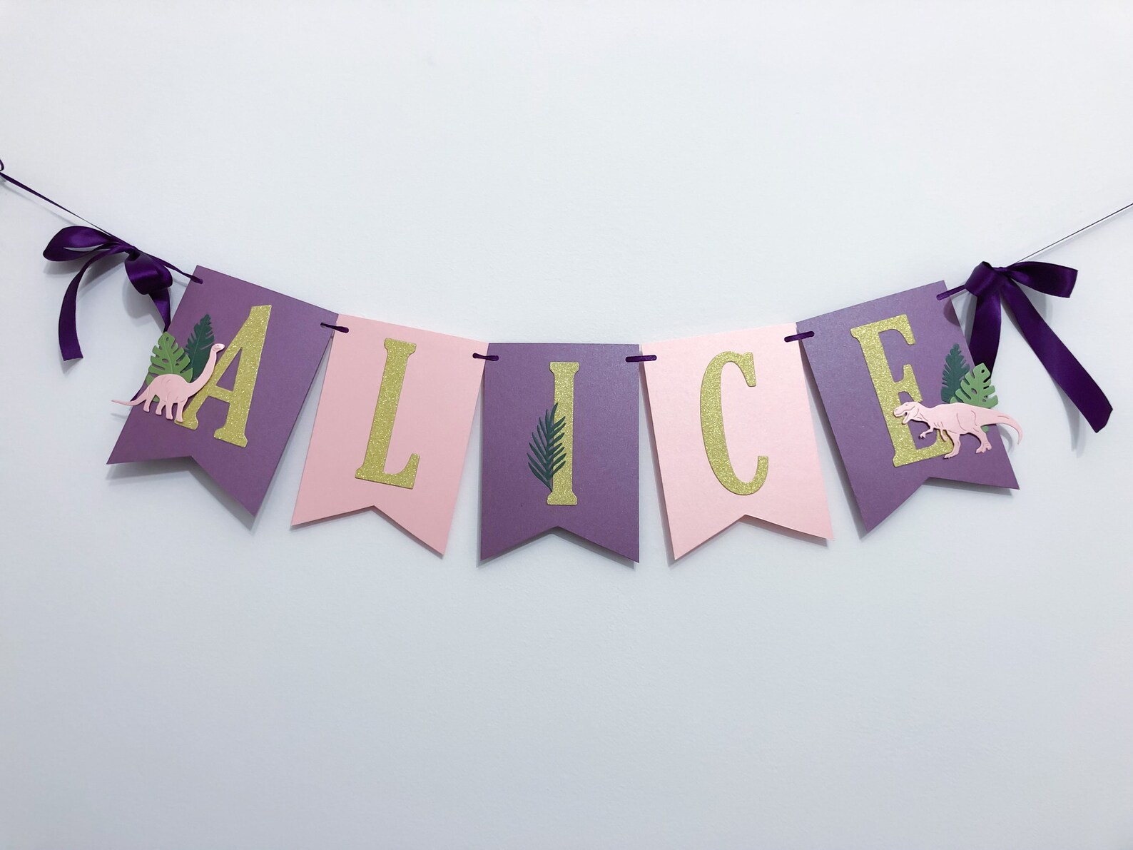 Dinosaur NAME Banner ANY COLOR Dinosaur Birthday Party - Etsy