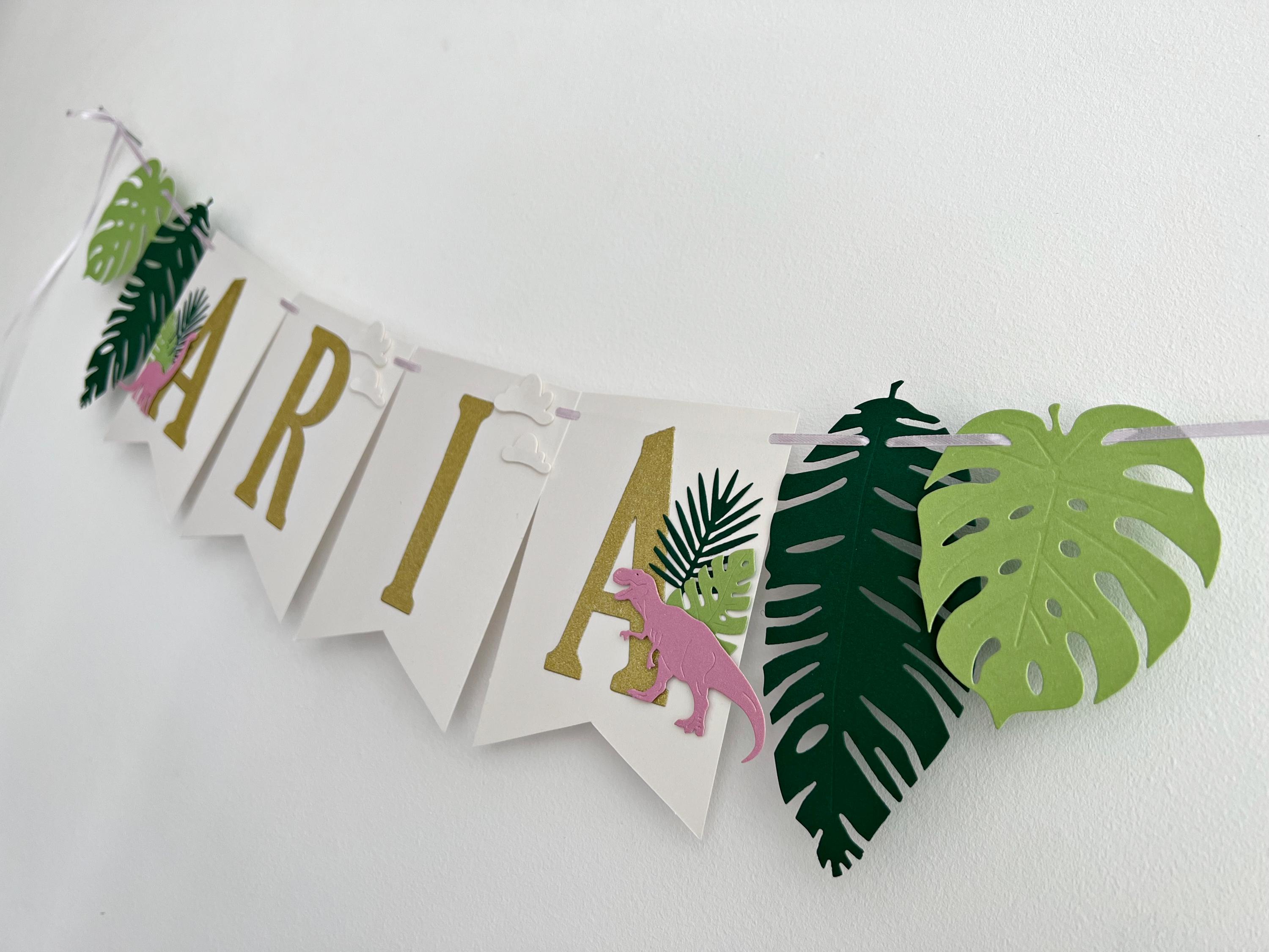 Dinosaur NAME Banner, ANY COLOR Dinosaur Birthday Party Decorations ...