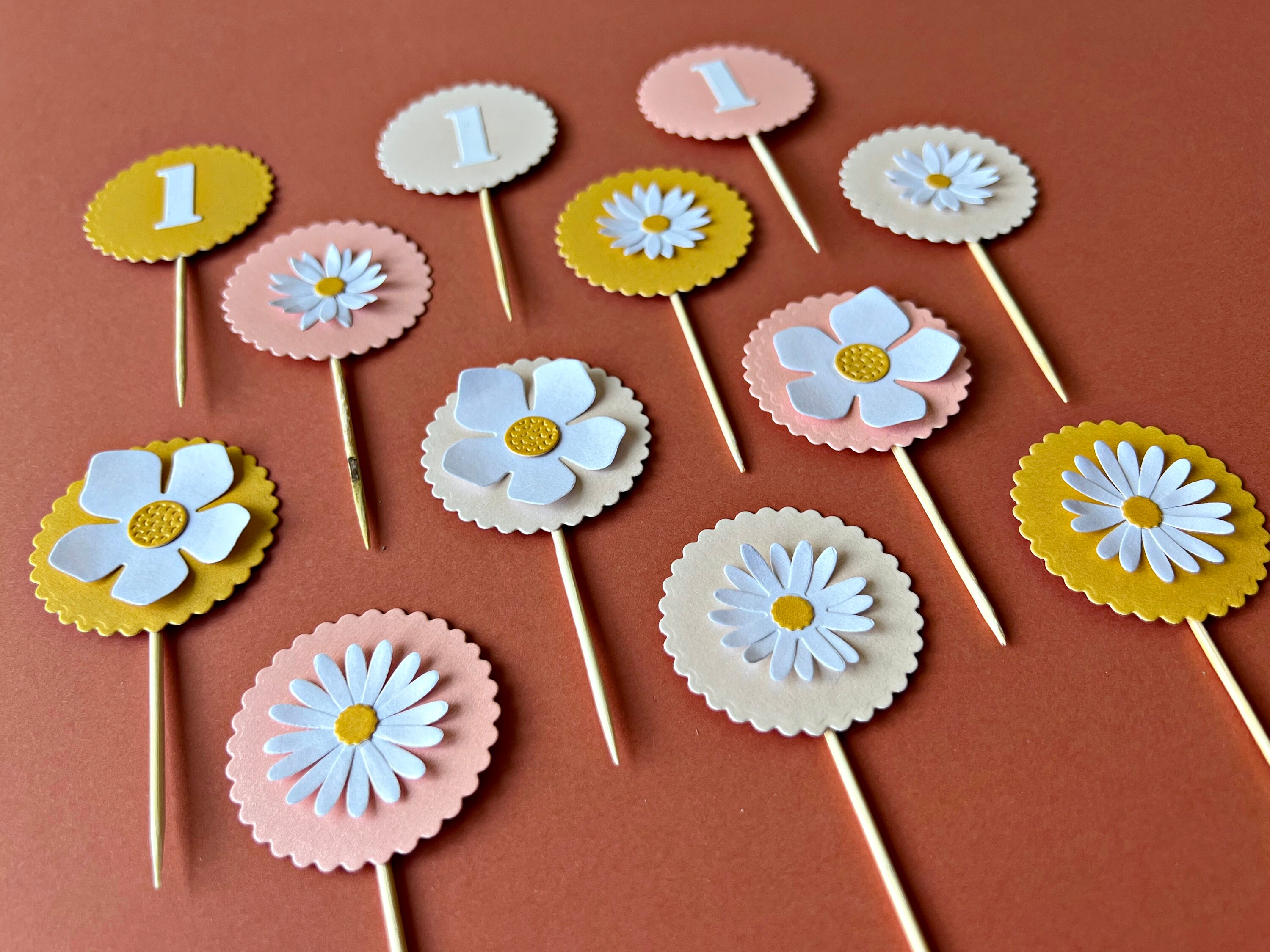 Daisy Cupcake Toppers Daisy Party Decorations Daisy 1st - Etsy