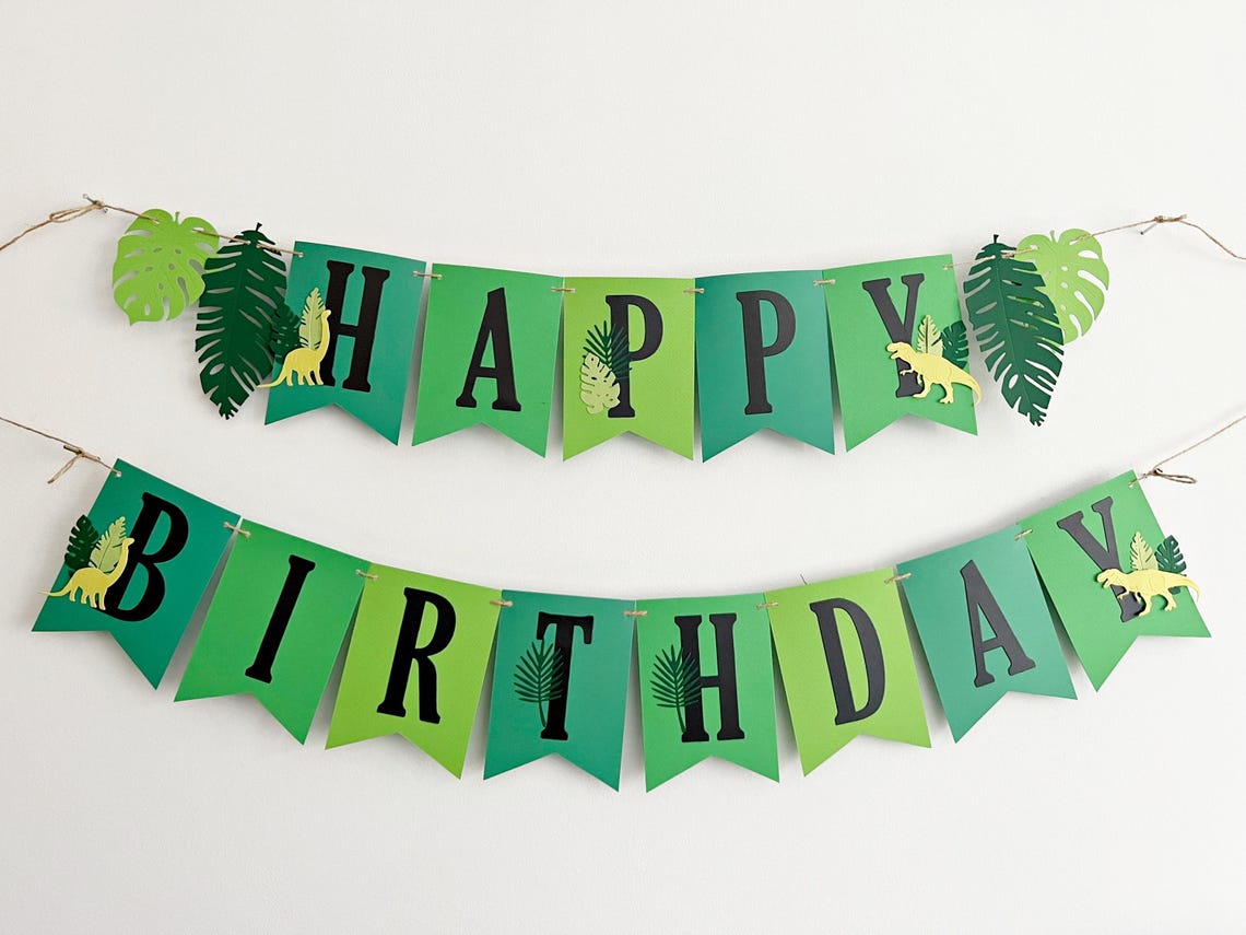 Dinosaur NAME Banner, ANY COLOR Dinosaur Birthday Party Decorations ...